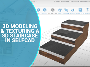 3D Modeling and Texturing a 3D Staircase in SelfCAD